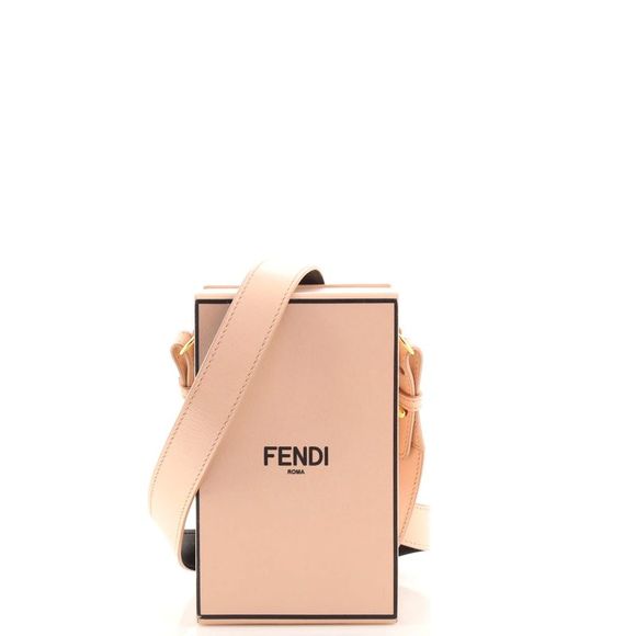 Fendi | Bags | Fendi Logo Vertical Box Crossbody Bag Leather Pink ...